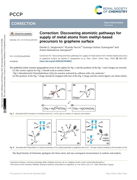 Pdf Correction Discovering Atomistic Pathways For Supply Of Metal Atoms From Methyl Based