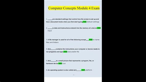 Computer Concepts Module 4 Exam 2023 Questions And Answers Verified
