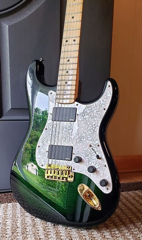 fender stratocaster baritone custom build mim green burst emg reverb