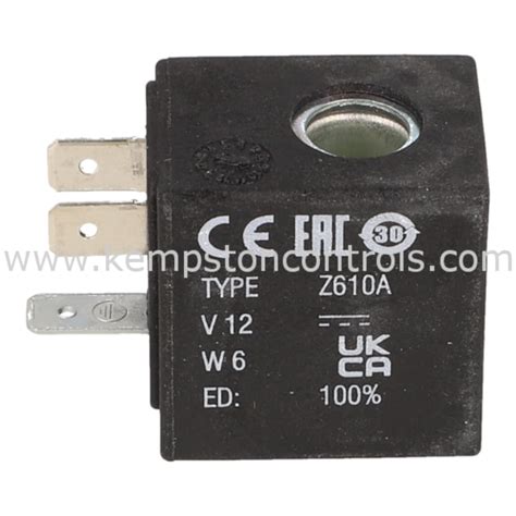 Emerson Asco Z610a V12 Dc Asco Solenoid Valve Coil 3 Pole Connector