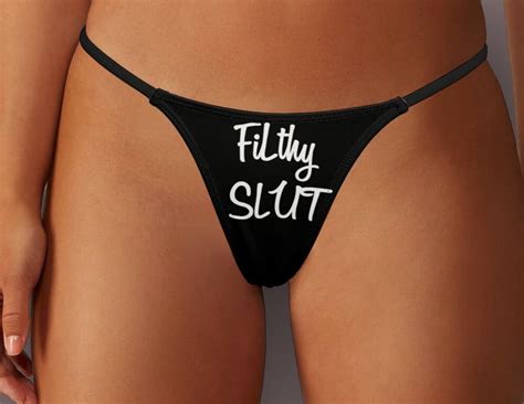 Filthy Slut Thong Slut Clothing Cuckolding Hotwife Panties Slut
