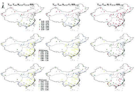 the spatial distribution of estimated et0 performance under