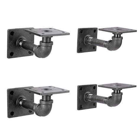 Williston Forge Square Flange Industrial Shelf Bracket Kit 4 Pack