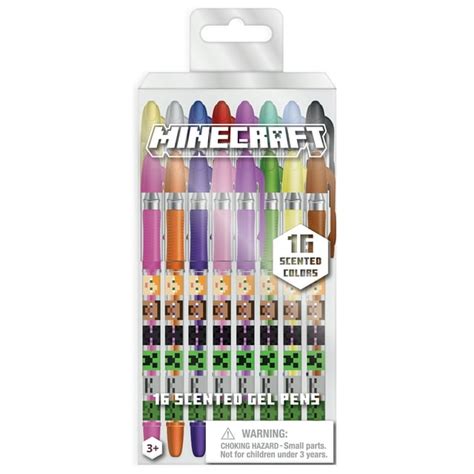 Minecraft Multi Color Scented Gel Pens 16 Count