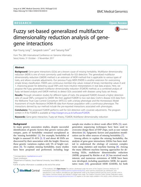 pdf fuzzy set based generalized multifactor dimensionality reduction