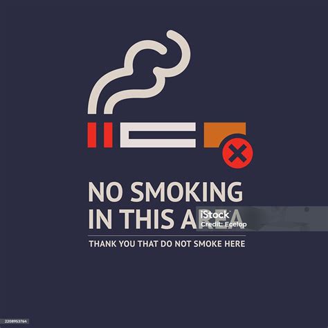 No Smoking Sticker Label No Smoking In This Area Stock Illustration