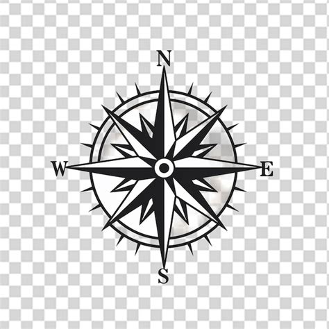 Premium Photo Basic Compass Rose Only Black Color Png