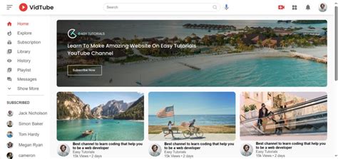 🚀 Built A Youtube Clone Using Html Css And Javascript Saga Naga Venkata Srinivasu