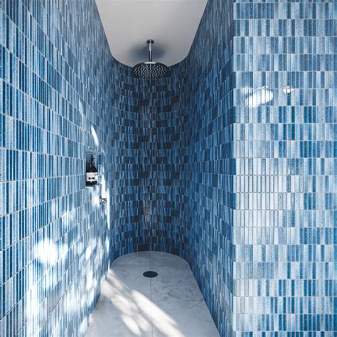 Yubi Ceramic Glossy Tile Texture Spotted Blue Poliigon