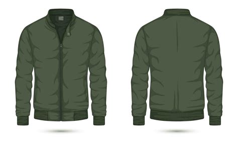 Mens Zipper Jacket Mockup Front And Back View 36064003 Vector Art At