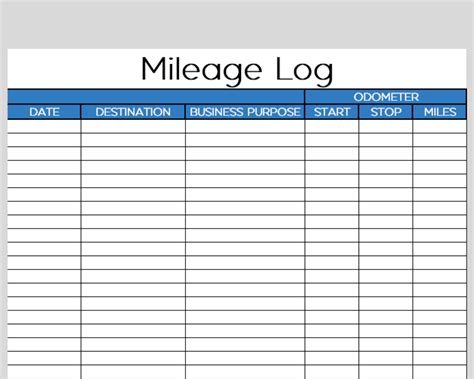 Business Mileage Log Book Gas Mileage Reimbursement For Etsy