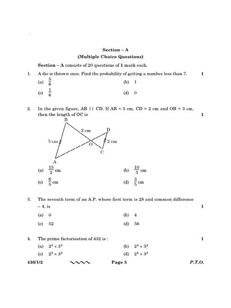 Maths Pyqs Class10th Pw Pdf