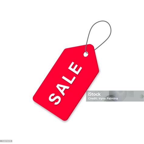 빨간색 판매 태그 구멍과 고정 실이있는 직사각형 판촉 배지 가격에 대한 스톡 벡터 아트 및 기타 이미지 가격 광고 구매 Istock