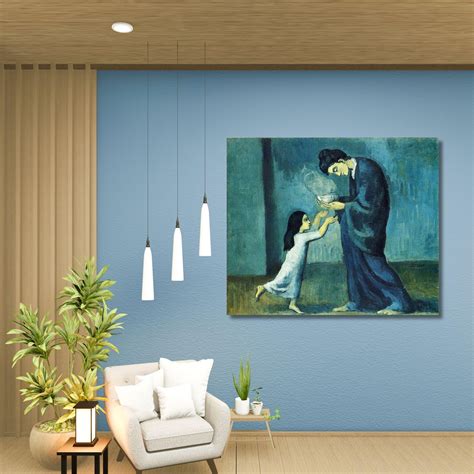 Pablo Picassos Blue Periodthe Old Guitarist Print Artliving Room