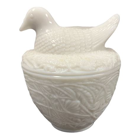 Avon White Milk Glass Gem