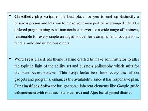 Ppt Classifieds Software Phpscripsmall Classifieds Php Script