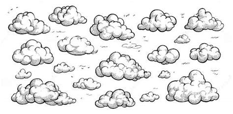 Illustrate A Modern Set Of Cloud Shapes Each Isolated Stock Image