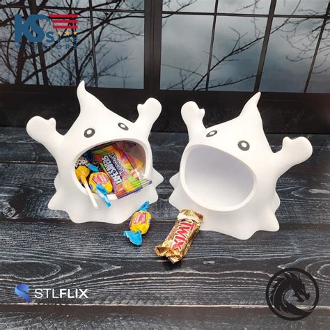 Glutton Ghost Candy Dish 3d Printed Halloween Candy Bowl Etsy