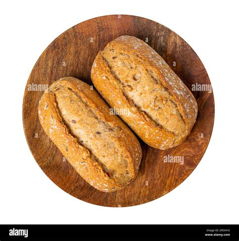 Grain Bread Isolated Whole Buns With Seeds Rustic Organic Cereal