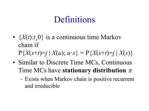 讨论：continuous time markov chains and basic queueing theory ppt