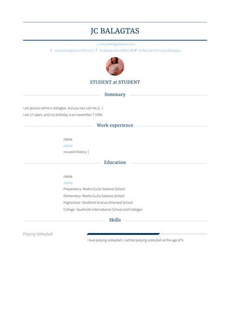 None Resume Samples And Templates VisualCV