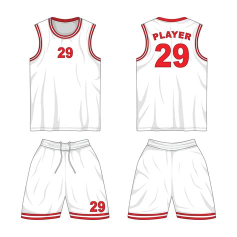Basketball Jersey Uniform Mockup Front And Back View 48056124 Vector