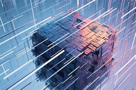 Premium Photo Grid Space Meets Geometric Elegance In Stunning 3d Cube Rendering