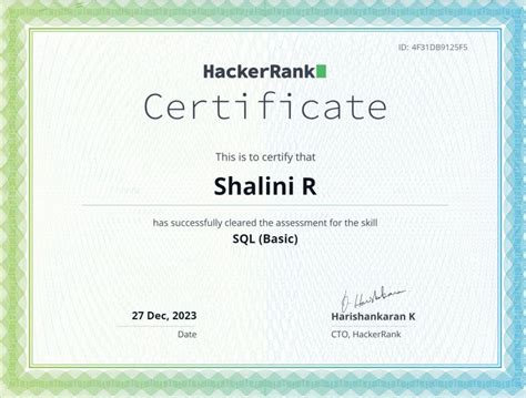 Shalini R On Linkedin Hackerrank