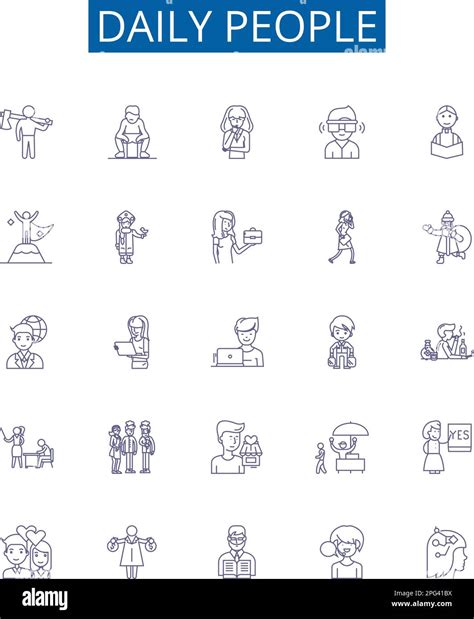 Daily People Line Icons Signs Set Design Collection Of Dailypeople
