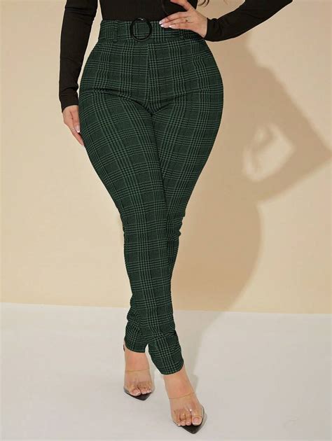 Shein Sxy Sexy High Waist Glen Plaid Belted Pants Shein Usa