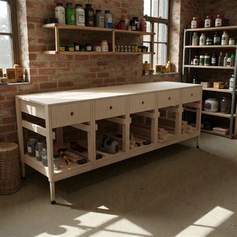 Workbench Shelf Plan Pdf Heavy Duty Wooden Workbench With Storage