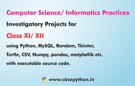 Class Computer Science Project In Python CBSE Python