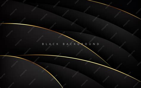 Premium Vector Abstract Black Golden Line Curve Overlap Layers Background Eps10 Vector