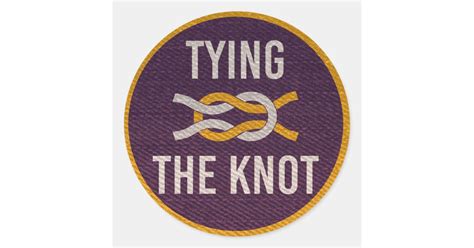 Tying The Knot Scout Patch Wedding Sticker Zazzle