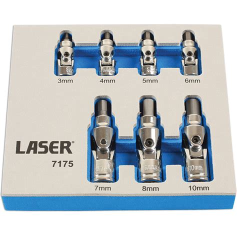 Laser Tools Universal Joint Hex Socket Bit Set 7pc 7175