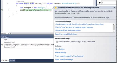 Finding Swallowed And Async Exceptions Using Intellitrace In Vs2015 Azure Devops Blog