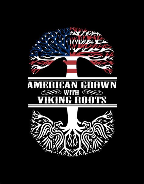 America Grown With Viking Roots Tree Viking Digital Art By Aaron