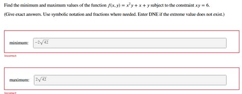Solved Find The Minimum And Maximum Values Of The Function Chegg