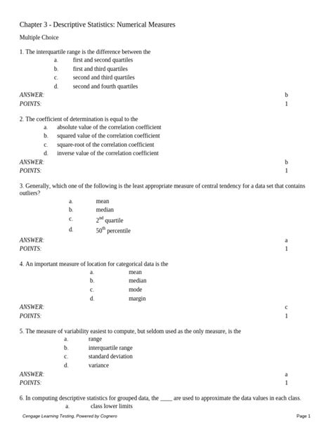Chapter 3 Descriptive Statistics Numerical Measures Pdf Variance Standard Deviation