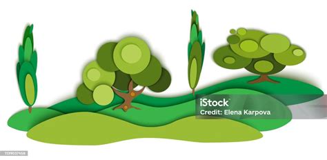 Ilustración De Árboles Y Campos De La Toscana Ilustración Vectorial