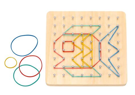 Rubber Band Geoboard Puzzle Wooden Stem Toy By Tooky Toy Sticks