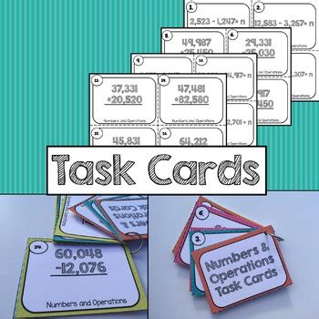 Adding And Subtracting Multi Digit Numbers Task Cards NBT B TPT