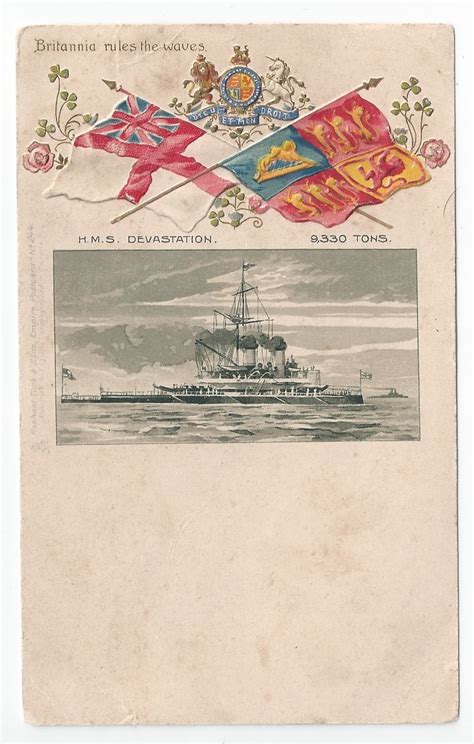 Royal Navy Devastation Class Battleship Ironclad Postcards