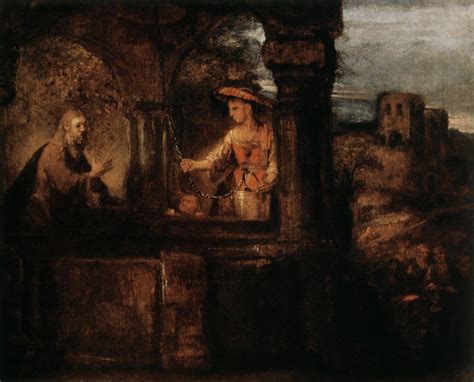 Christ And The Woman Of Samaria By Rembrandt Van Rijn