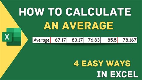How To Calculate An Average In Excel 4 Easy Ways