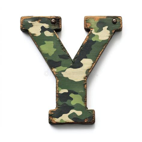 A Decorative Letter Y In A Camouflage Pattern Designed For Aesthetic