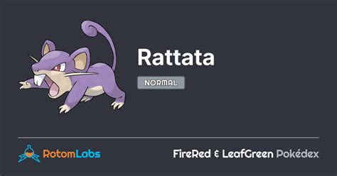 Rattata Rotomlabs Firered And Leafgreen Pokédex