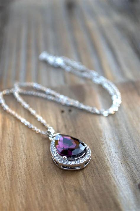 Sofias Amulet Princess Necklace Purple Rhinestone Deep Purple