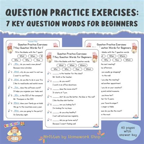 Question Practice Exercises 7 Key Question Words For Beginners By