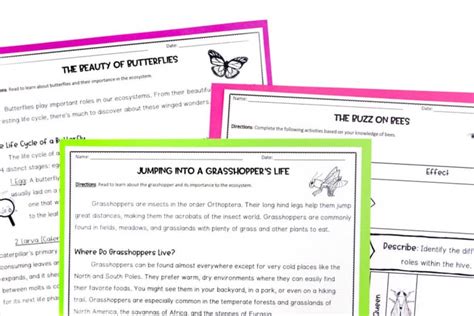 Insects Ngss Reading Worksheets For Migration Life Cycle Science